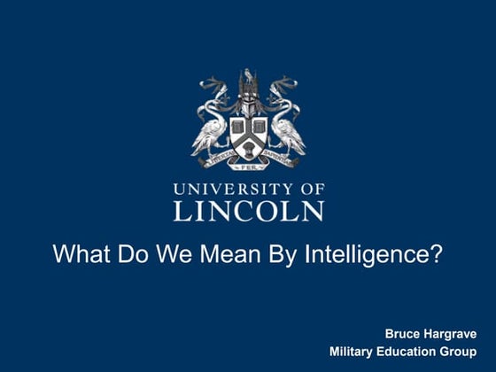 Intelligence | PPT