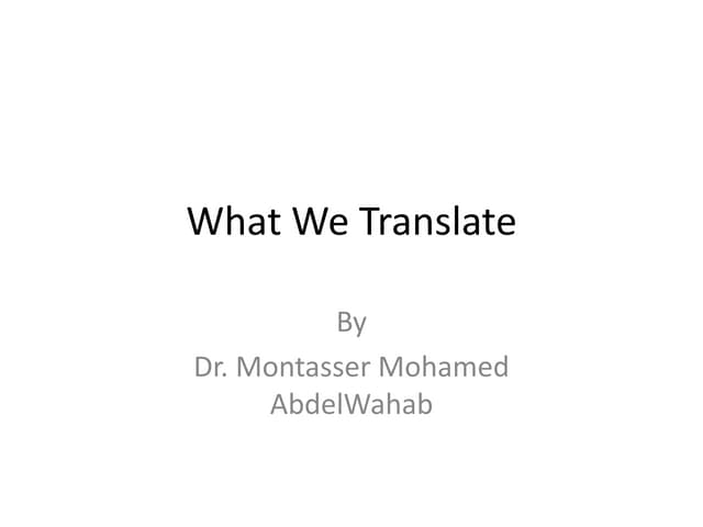 Approaches of translation | PPT