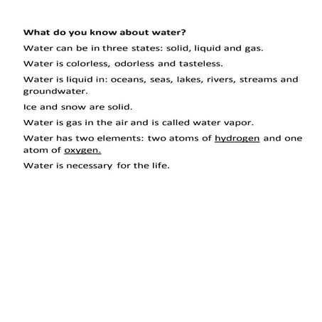 What do you know about water | PDF
