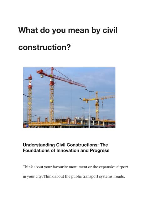 Introduction to Civil Engineering | PPT