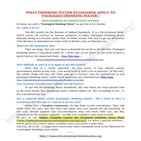 What drinking water standards apply to packaged drinking water | PDF