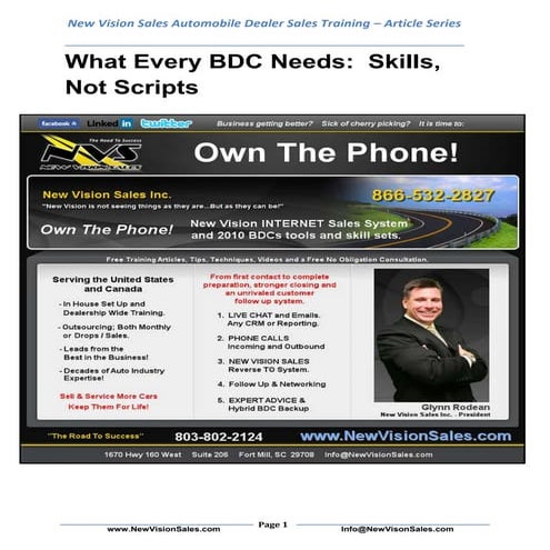 What every bdc needs skills not scripts | PDF