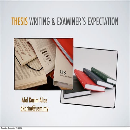 Thesis Writing and Examiner's Expectation | PDF