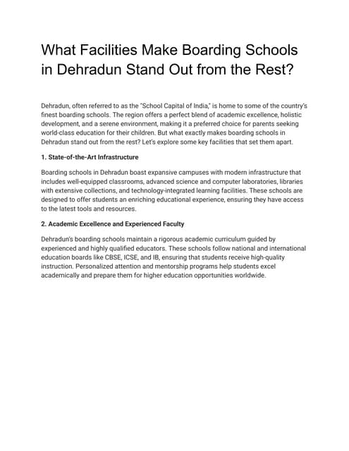 The Doon School: Best Boarding School in Dehradun with Top-Class Facilities | PPTX