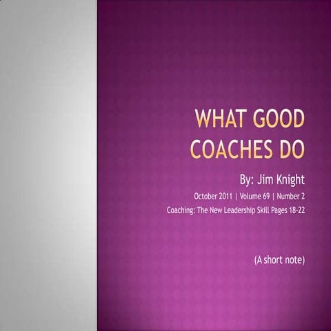 What good coaches do | PPT