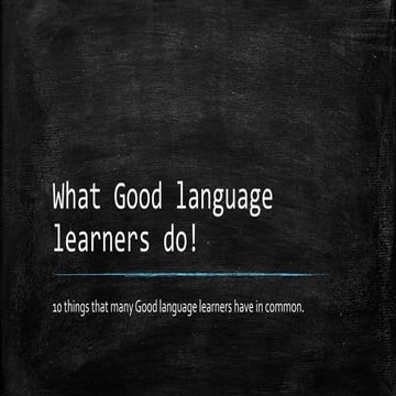 What good language learners do | PPTX | Education
