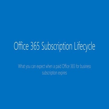 Paid Office 365 Subscription Expired - What to do? | PPT
