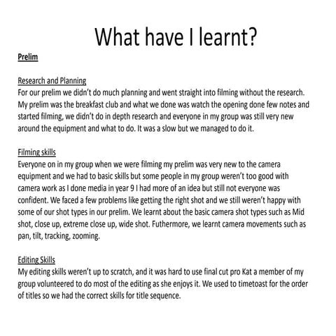 What have i learnt | PPT