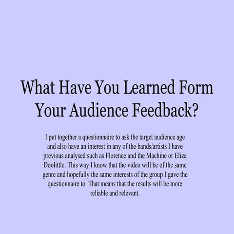Audience Feedback | PPT