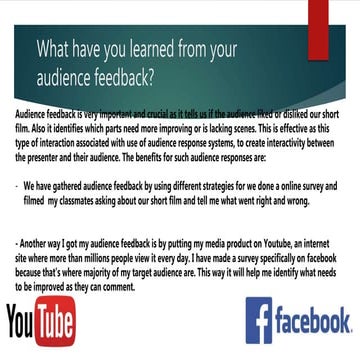 What have you learned from your audience feedback | PPT