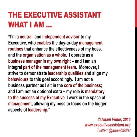 The Executive Assistant: What I am | PPTX