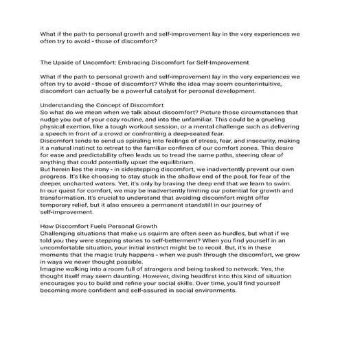 What if you embraced discomfort and saw it as a path to personal growth ...