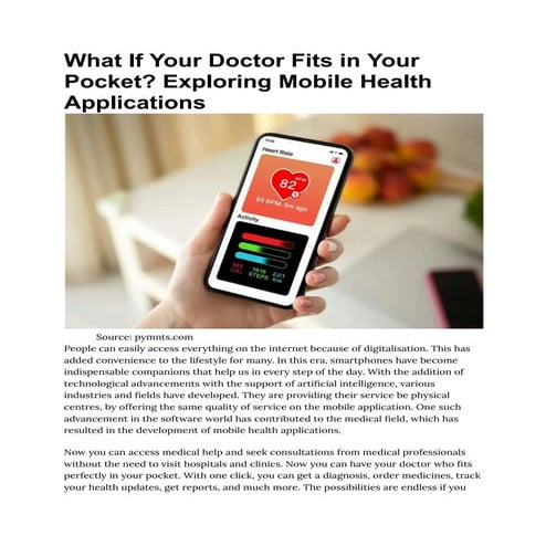 What If Your Doctor Fits in Your Pocket_ Exploring Mobile Health ...