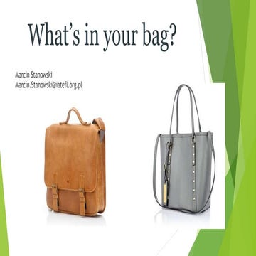 What's in your bag? ispeaking activity | PPTX