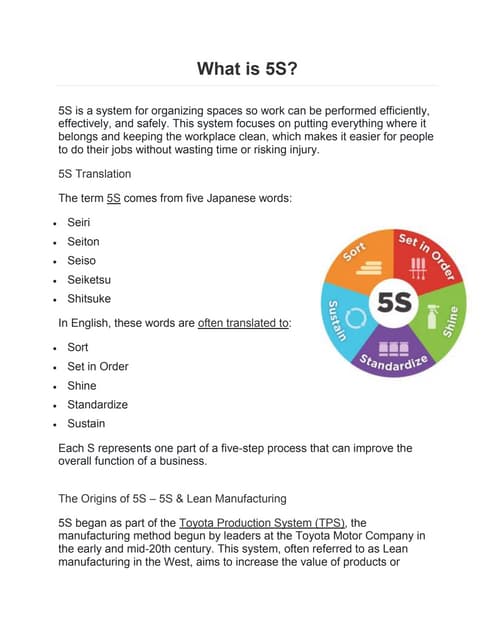 Implementation of 5S in laboratory | PPT