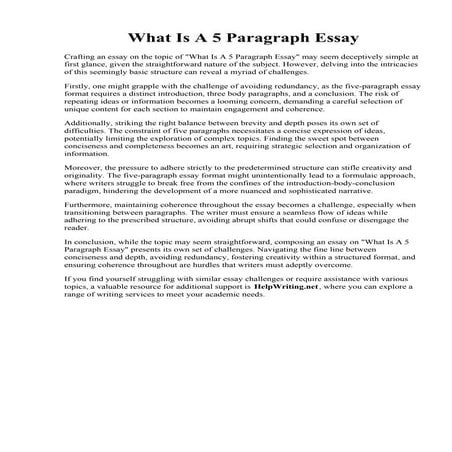 What Is A 5 Paragraph Essay | PDF