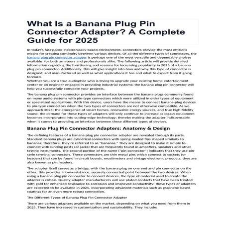 Banana Plug Pin Connector Adapter – Universal Audio & Speaker Wire ...