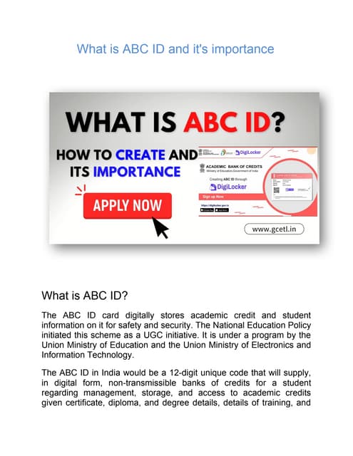 What is ABC ID and How to Create and its Importance | PPT