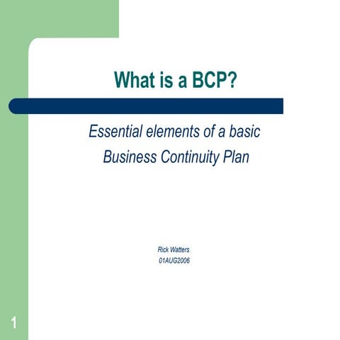 What Is A BCP? | PPT