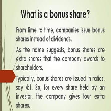 What is a bonus share | PDF