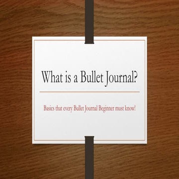 What is a bullet journal | PPTX