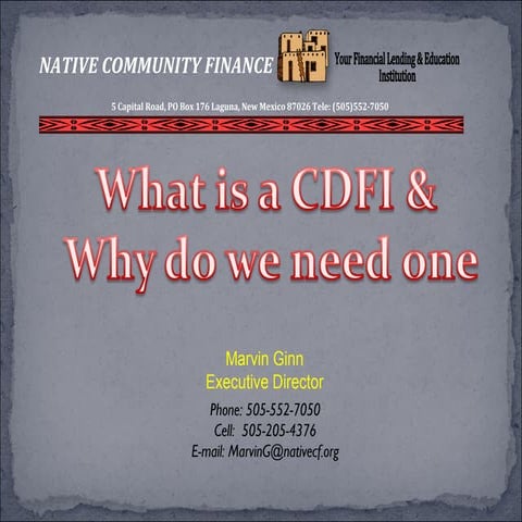 What is a CDFI and why do we need one | PPT