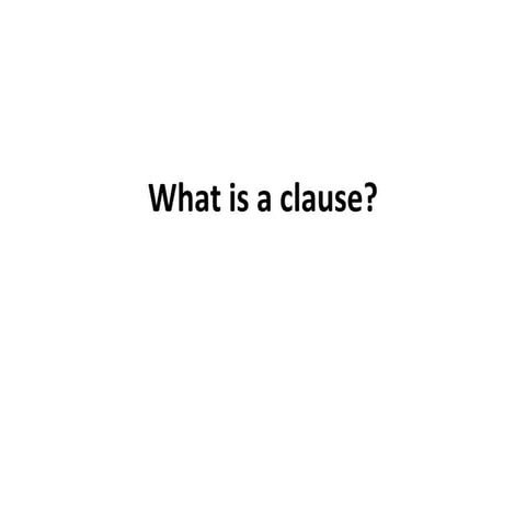 What is a clause | PPT