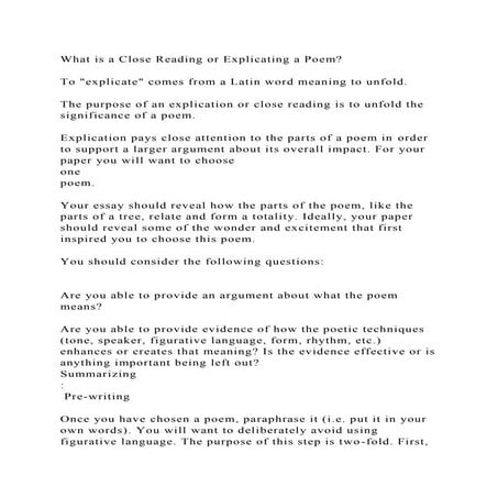 Poetry essay writing | PPTX