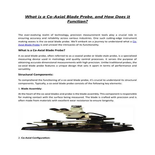 What is a Co-Axial Blade Probe, and How Does it Function | PDF