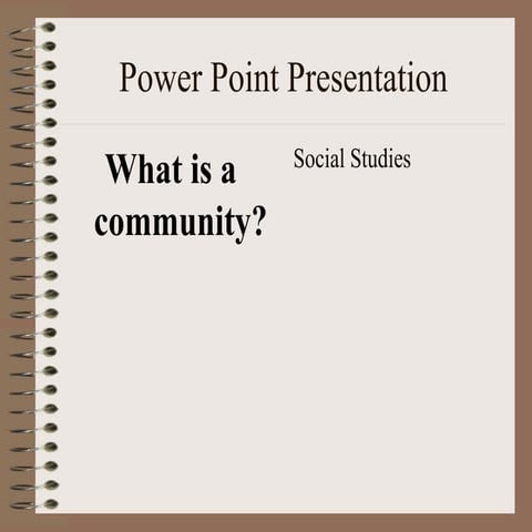 What is a community (social studies) | PPT