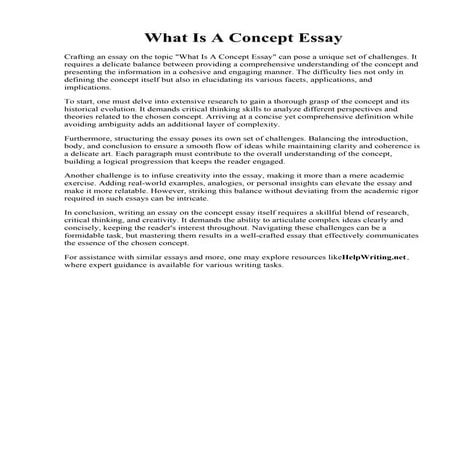 What Is A Concept Essay | PDF