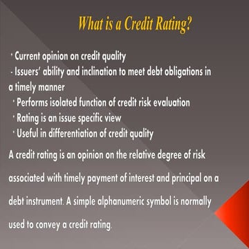 What is a credit rating | PPT