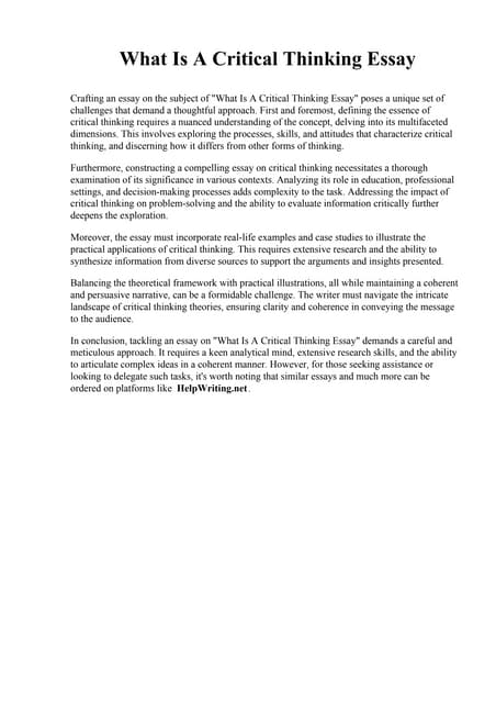 Essay On Critical Thinking Skills.pdf