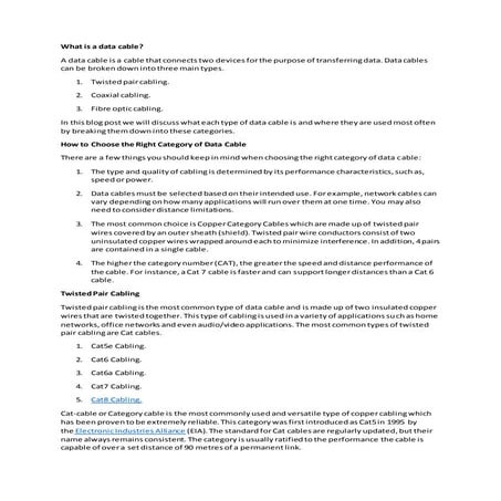 What is a data cable | PDF