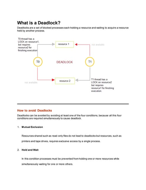 Deadlock Avoidance in Operating System | PPTX