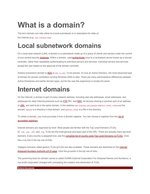 What is Domain and hosting? | PDF