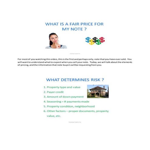 What is a fair price for my note? | DOCX | Stocks and Bonds | Personal ...