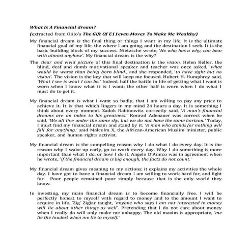 What is a financial dream | PDF