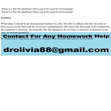 What is a flat file database How can it be used for forecasting.pdf
