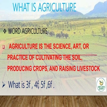 WHAT IS AGRICULTURE.pptx | Agriculture | Industries