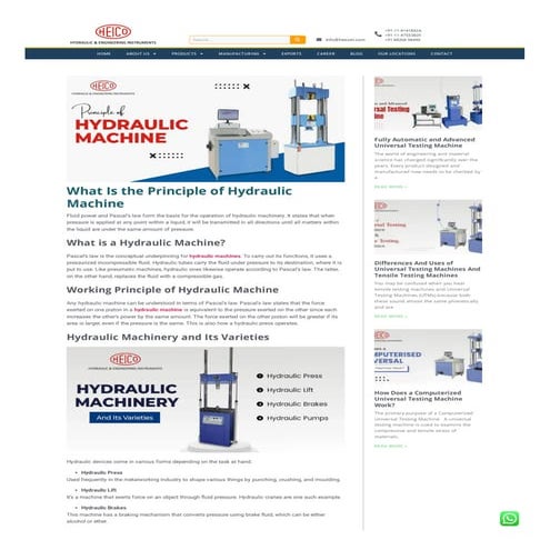 What is a Hydraulic Machine? | PDF