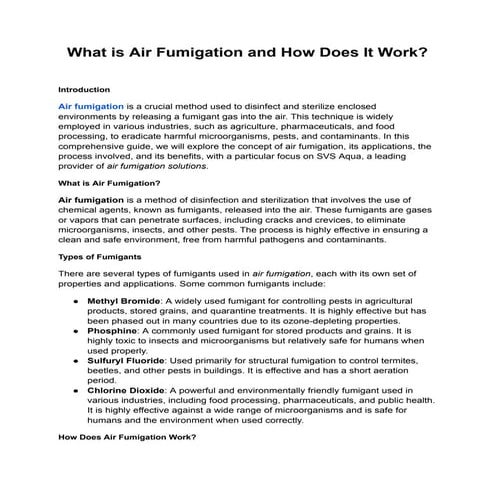 Fumigation- Types and Methods | PDF