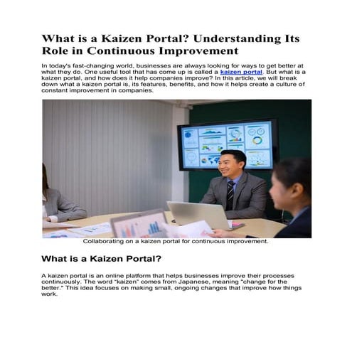 What is a Kaizen Portal_Understanding Its Role in Continuous Improvement.pdf