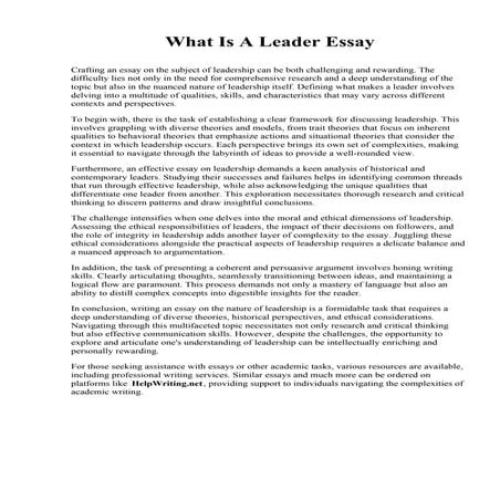 What Is A Leader Essay.pdf