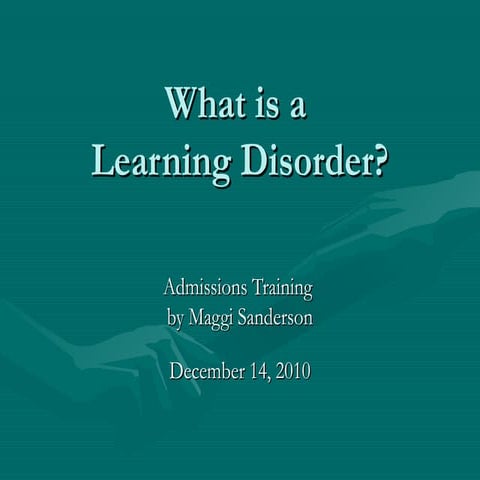 What is a Learning Disorder? | PPT