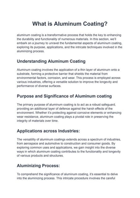 Aluminium: Qualities and Benefits in Full Detail Die Castings | PPT