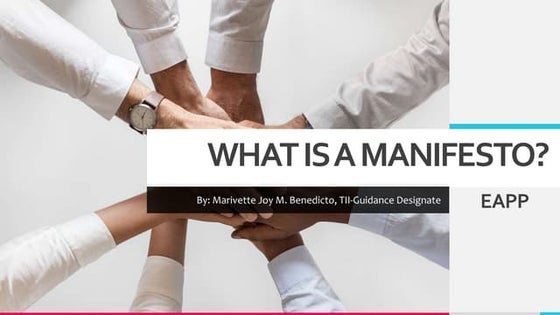 Analysing Manifesto for Grade 12-SHS-EAPP | PPTX | Education
