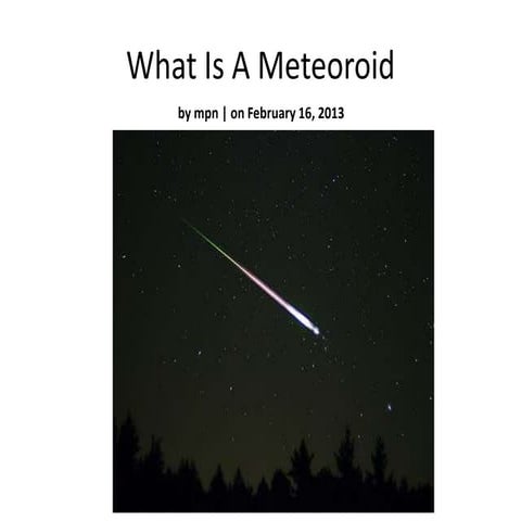 What is a meteoroid | PPT