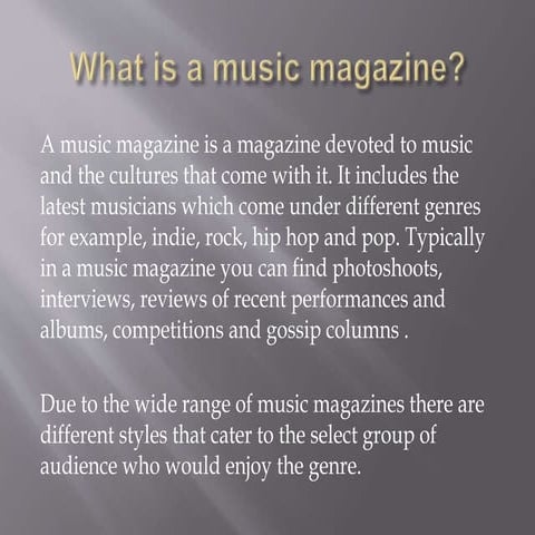 Music Magazine Montage | PPT