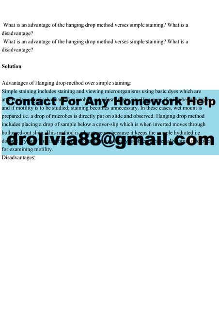 Wet mount and hanging drop methods. | PDF